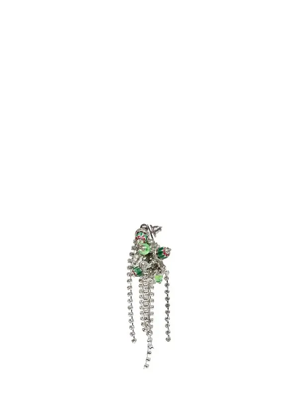 Dries Van Noten Brass Beads And Crystals-embellished Earrings - Multicolor