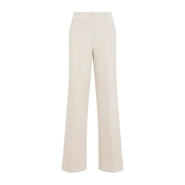 Peserico Wide Leg Cotton Pants - Multicolor