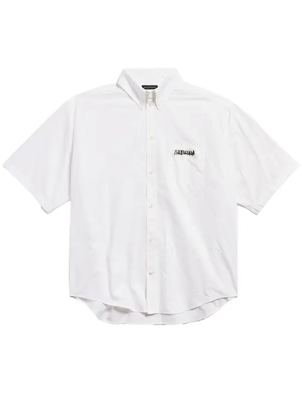 Balenciaga S/s Large Fit Shirt - White