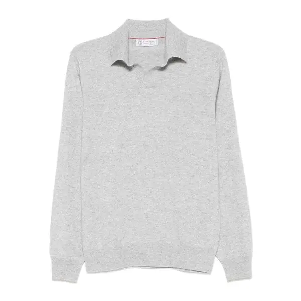 Brunello Cucinelli Cashmere Polo Sweater - Gray