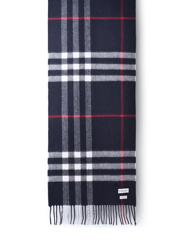 Burberry Navy Cashmere Scarf - Blue