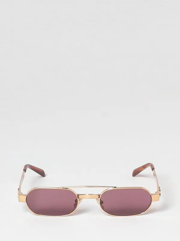 Miu Miu Aviator Metal Sunglasses With Double Bridge And Tortoiseshell Temples