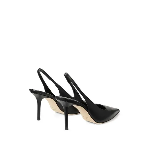 JIMMY CHOO Calf Leather Slingback Stiletto Pumps - Black