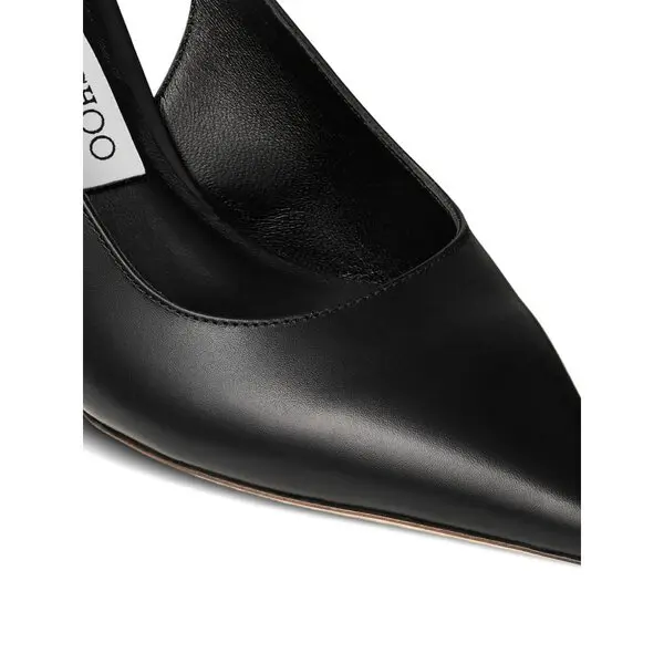 JIMMY CHOO Calf Leather Slingback Stiletto Pumps - Black