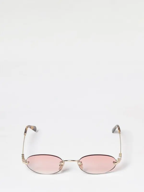 Miu Miu Oval Metal Sunglasses With Bridge And Tortoiseshell Temples