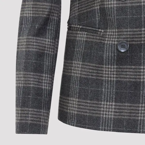 Peserico Checked Wool Blend Blazer