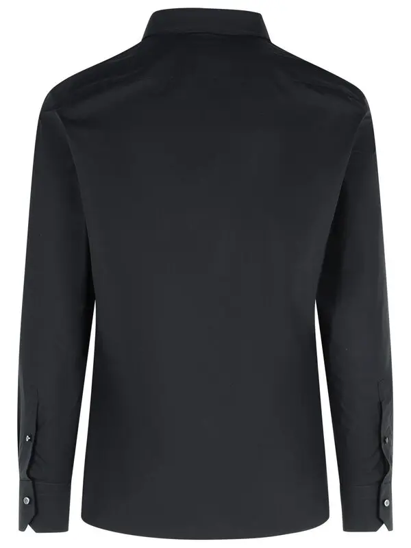 Zegna Trofeo' Dark Cotton Shirt - Blue