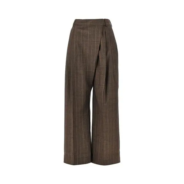 GANNI Wool Pants With Pinstriped Motif
