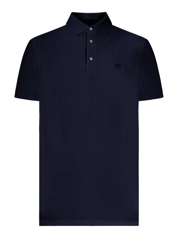 Etro Cotton Polo Shirt With Printed Details - Blue