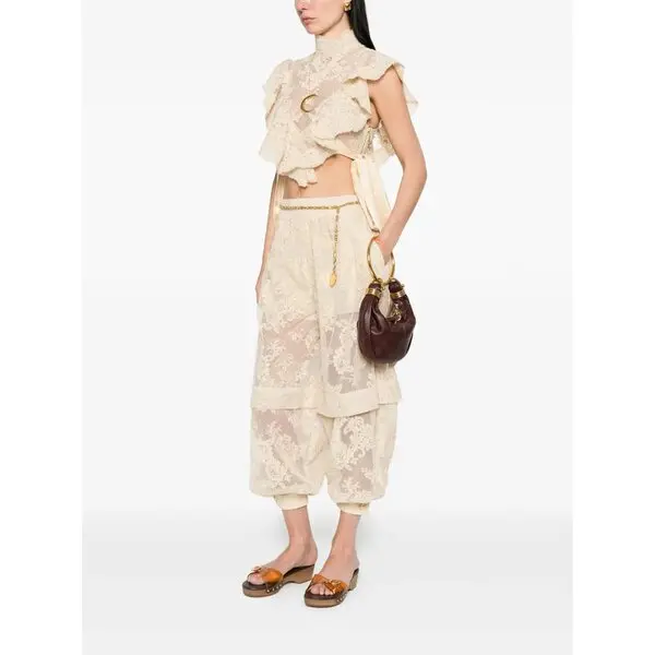 Zimmermann Neutrals Trousers Tapered Trousers