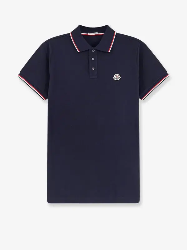 Moncler Cotton Polo Shirt With Logo Patch