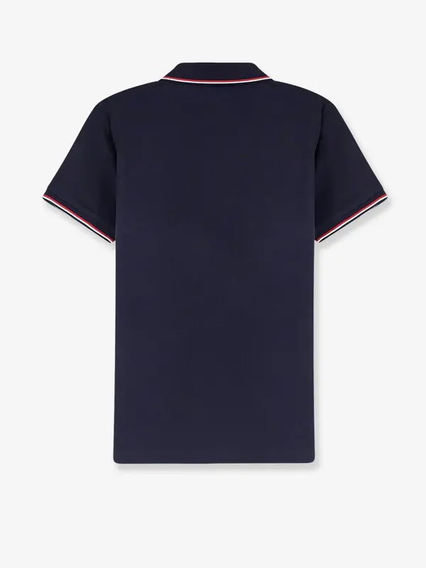 Moncler Cotton Polo Shirt With Logo Patch