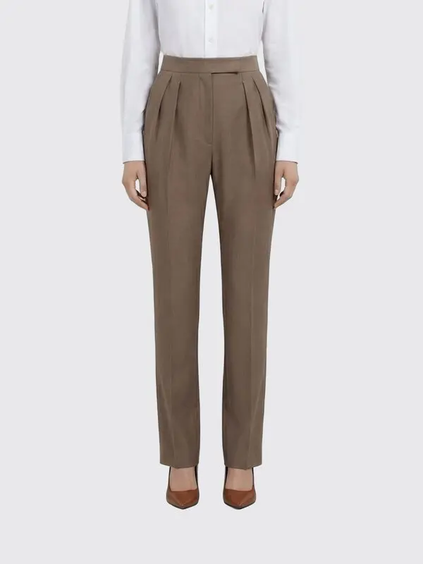 Max Mara Virgin Wool Formal Trousers - Brown