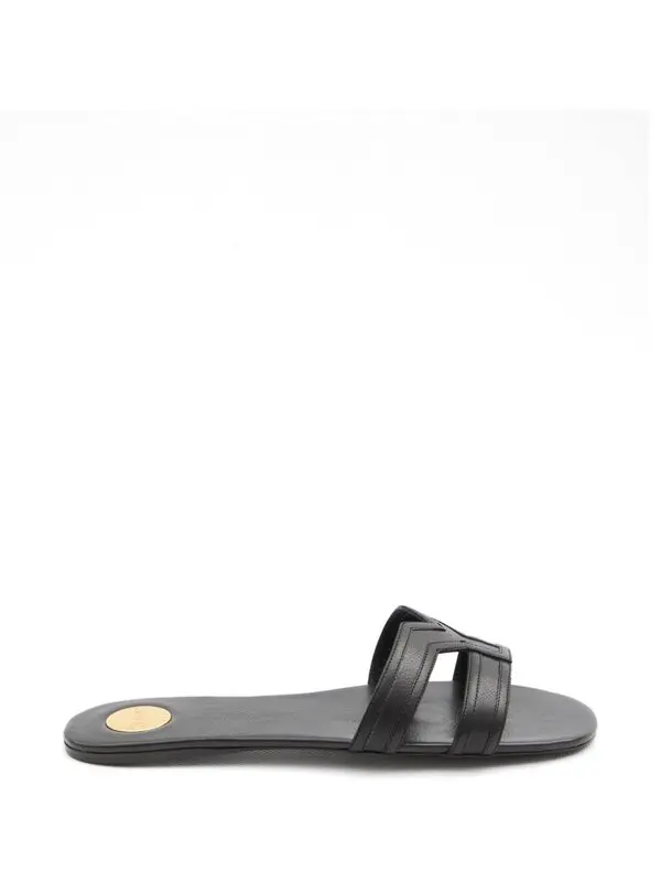 Saint Laurent Mabrouka Leather Flat Sandals - Multicolor