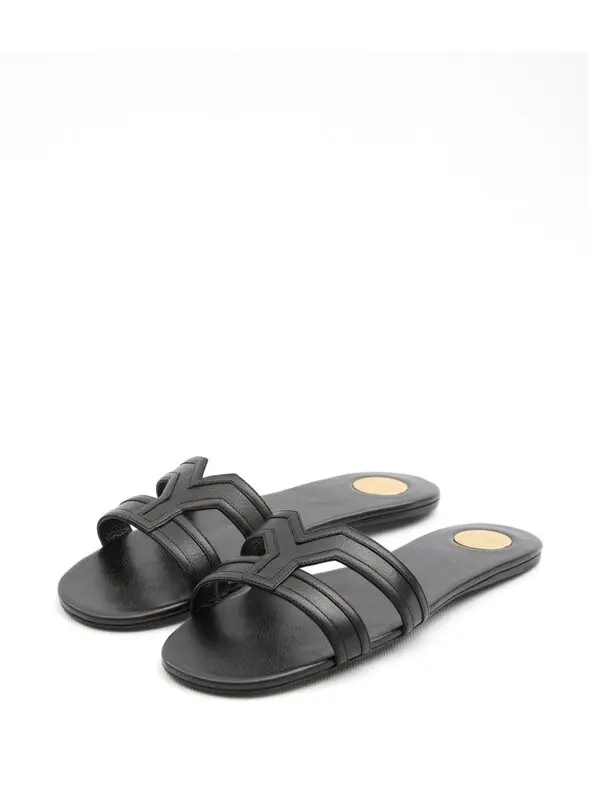 Saint Laurent Mabrouka Leather Flat Sandals - Multicolor
