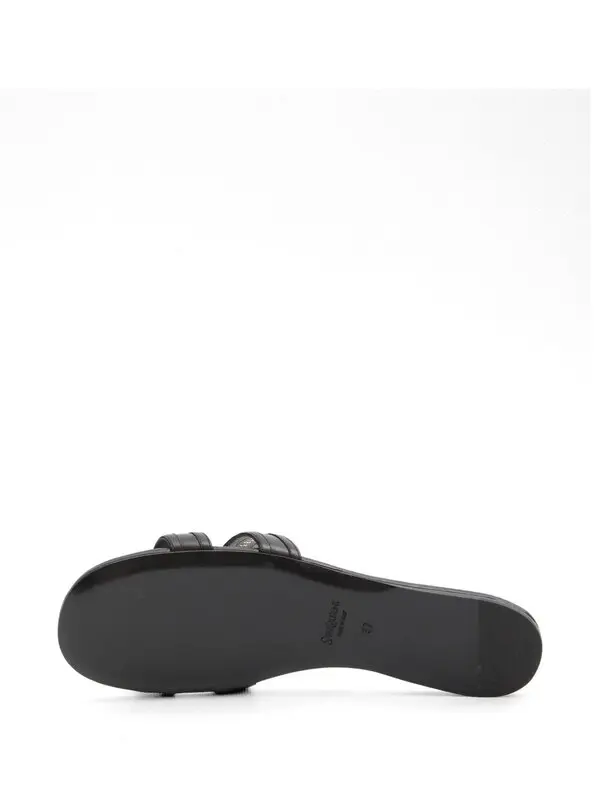 Saint Laurent Mabrouka Leather Flat Sandals - Multicolor