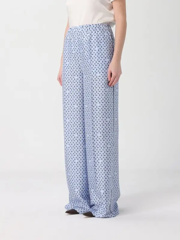 Max Mara Paisley Silk Trousers - Blue
