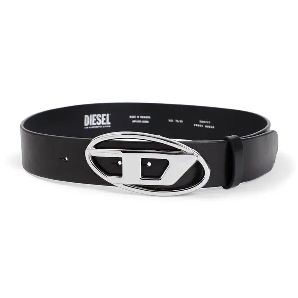 DIESEL® B-1dr Leather Belt - Black