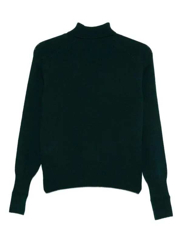Victoria Beckham Turtle-neck Wool Jumper - Green