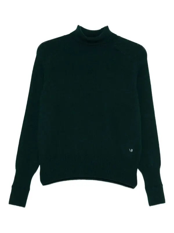 Victoria Beckham Lambswool Turtleneck Jumper - Green