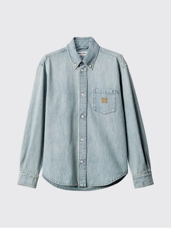 Miu Miu Cotton Chambray Shirt - Blue