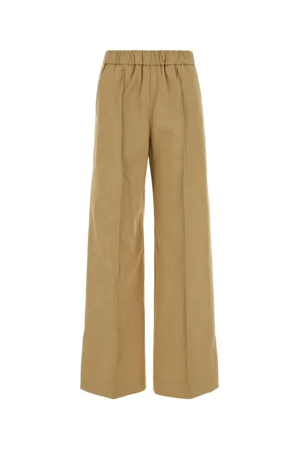 JIL SANDER Camel Cotton Wide-leg Pant