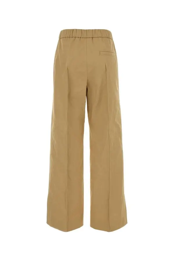 JIL SANDER Camel Cotton Wide-leg Pant