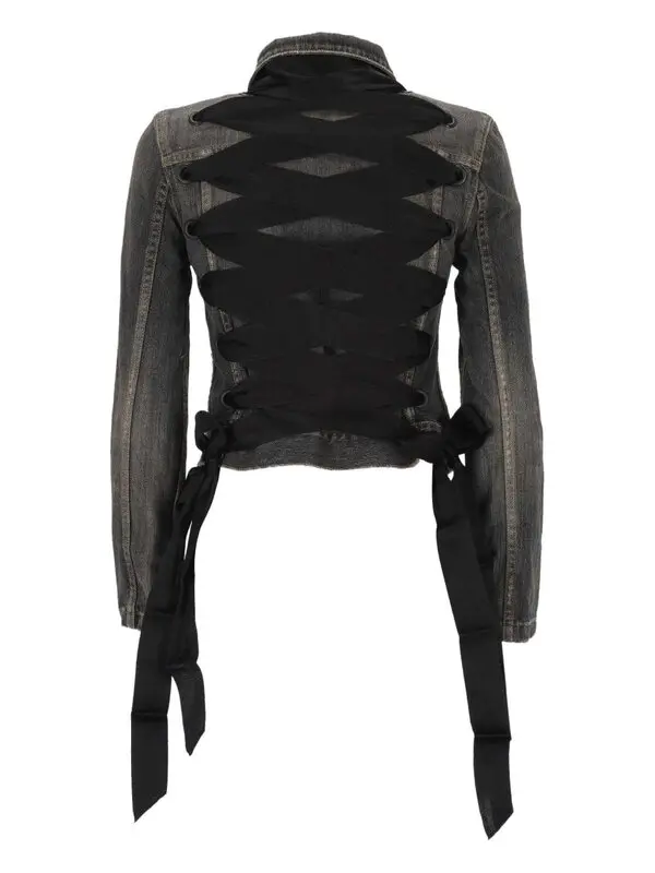 Balenciaga Lace-up Denim Jacket - Multicolor