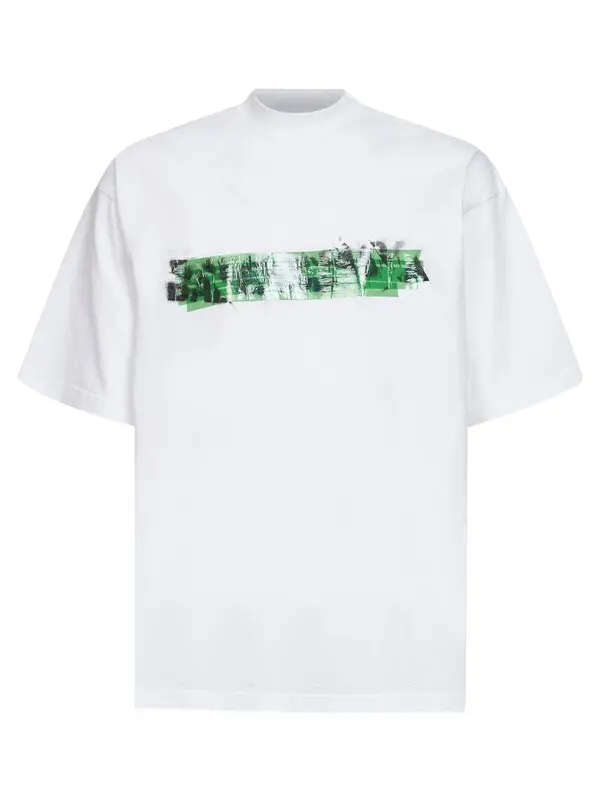 Balenciaga White Messy Spray Medium Fit T-shirt