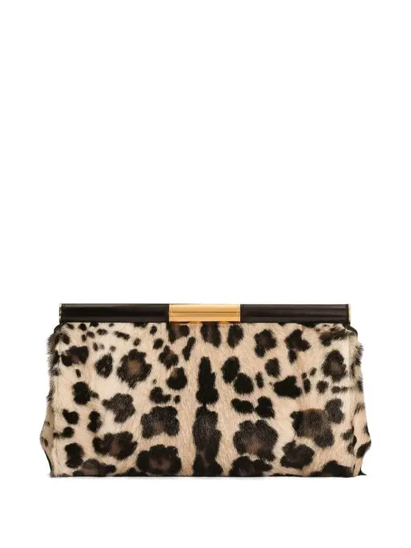 Dolce & Gabbana Marlene Leopard Print Goatskin Shoulder Bag