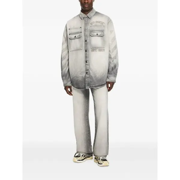Off-White Grey Denim Slim-fit Jeans
