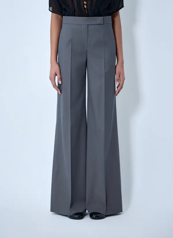 Max Mara Wide-leg Tailored Trousers - Gray