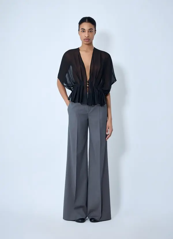 Max Mara Wide-leg Tailored Trousers - Gray