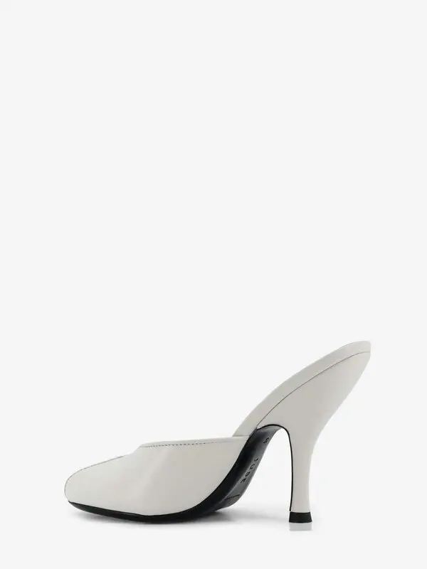 JUDE Leather Date Mule Sandals - White