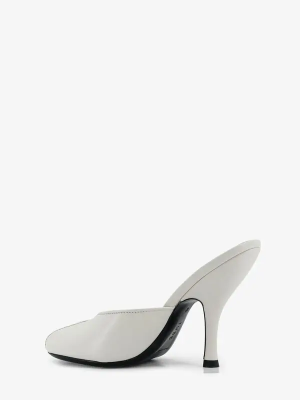 JUDE Leather Date Mule Sandals - White