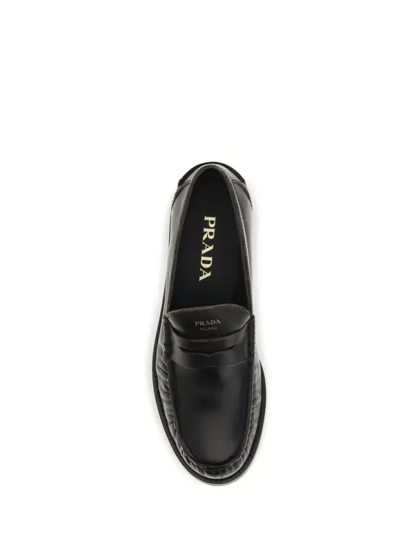 Prada Leather Loafers - Black
