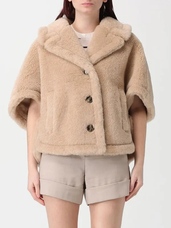 Max Mara Virgin Wool Faux Fur Teddy Coat - Cream