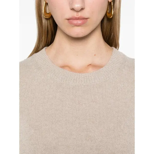 LISA YANG Cashmere Crew Neck Pullover - Cream
