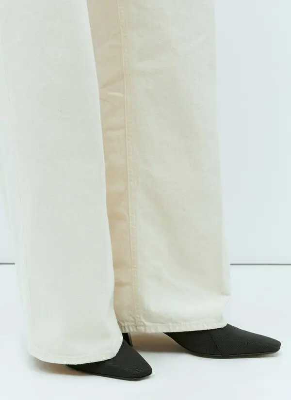 TOTEME Mid Heel Elastic Slingback Pumps - Black