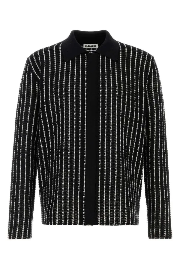 JIL SANDER Embroidered Crochet Cardigan