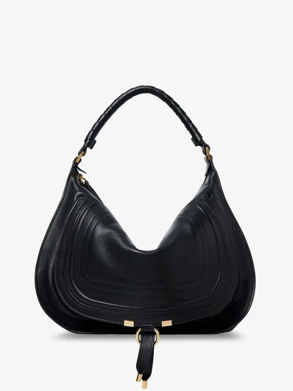 Chloé Marcie Medium Leather Shoulder Bag - Black
