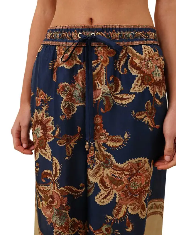 Zimmermann Aster Wide Leg Printed Silk Trousers