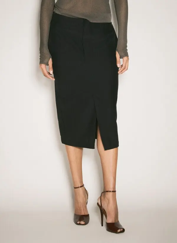 Saint Laurent Silk Pencil Skirt