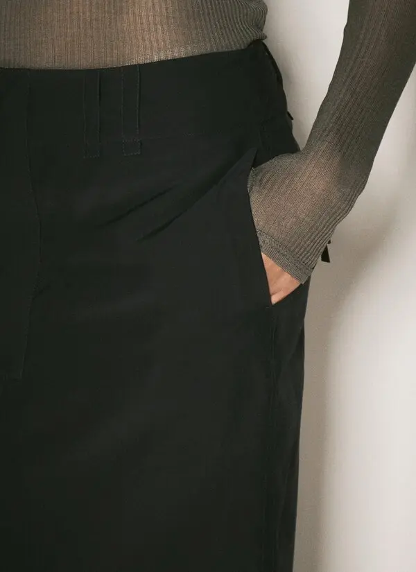 Saint Laurent Silk Pencil Skirt