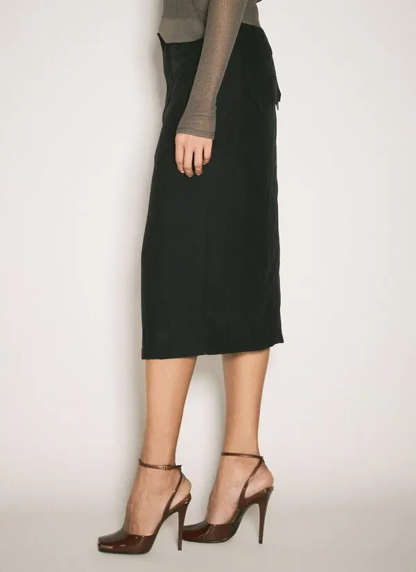 Saint Laurent Silk Pencil Skirt