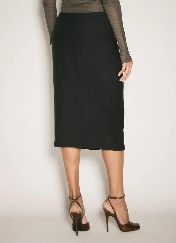 Saint Laurent Silk Pencil Skirt