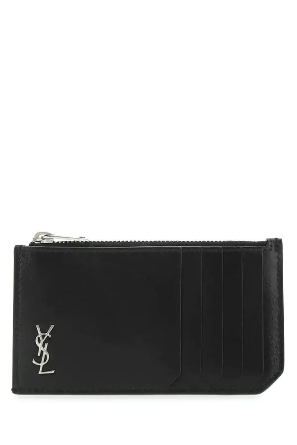 Saint Laurent Leather Card Holder - Black
