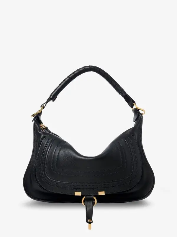 Chloé Marcie Small Leather Shoulder Bag - Black