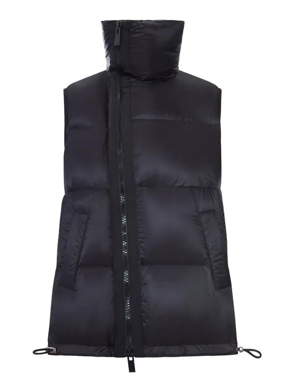 Sacai Nylon Vest With High Collar And Drawstring