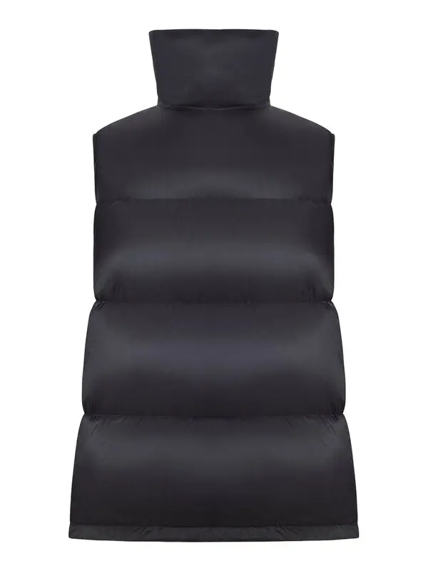 Sacai Nylon Vest With High Collar And Drawstring